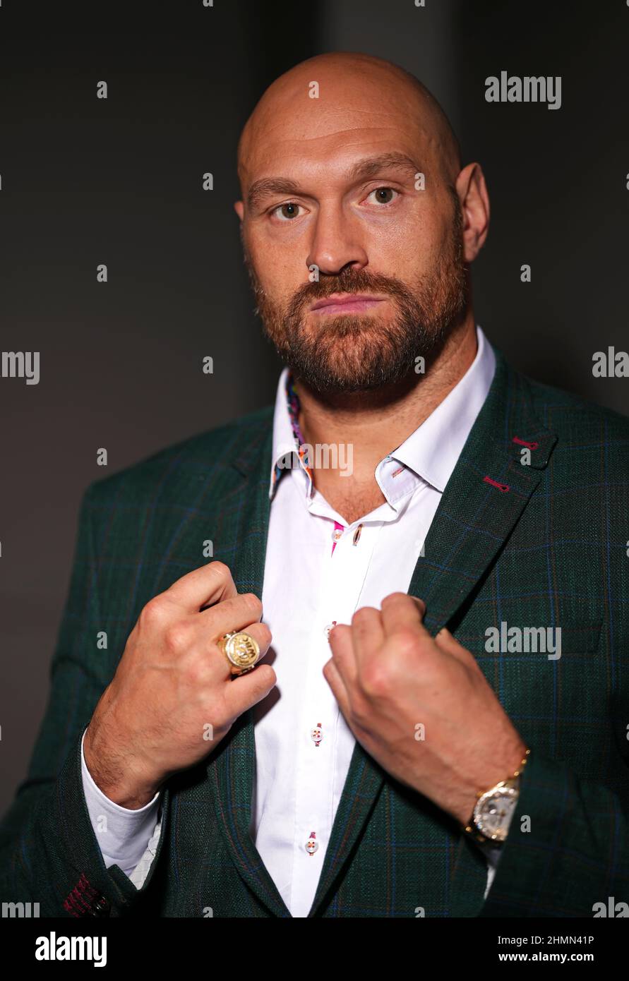 Tyson Fury during an interview at the Park Plaza Waterloo, London ...