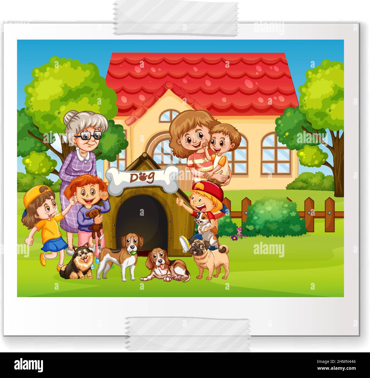 Family photo in cartoon style illustration Stock Vector Image & Art - Alamy