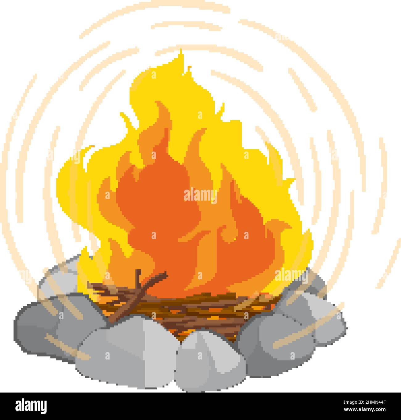 Isolated campfire on white background illustration Stock Vector Image ...