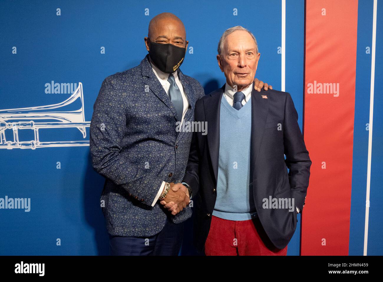 Current NYC Mayor Eric Adams and former NYC Mayor Michael Bloomberg ...