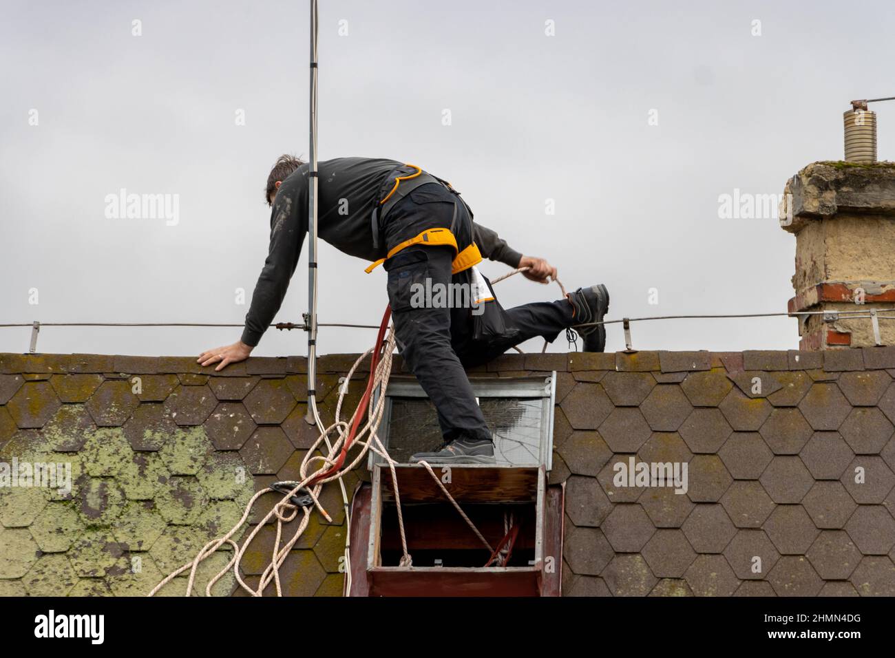 Roof skylight roof tiles hi-res stock photography and images - Alamy