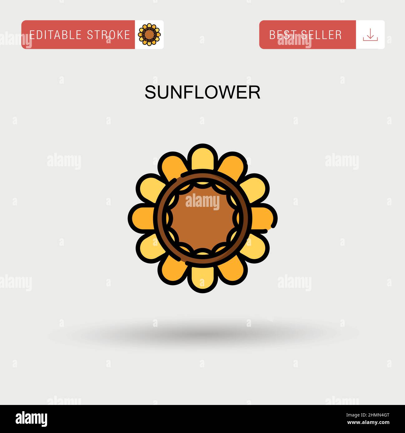 Sunflower Simple vector icon Stock Vector Image & Art - Alamy