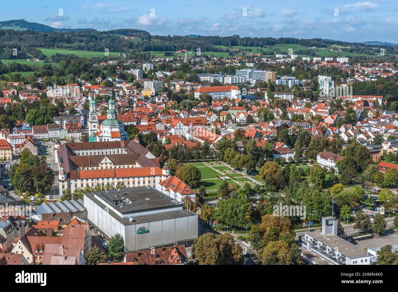 Aerial view to Kempten - central town of the Allgäu and one of the ...