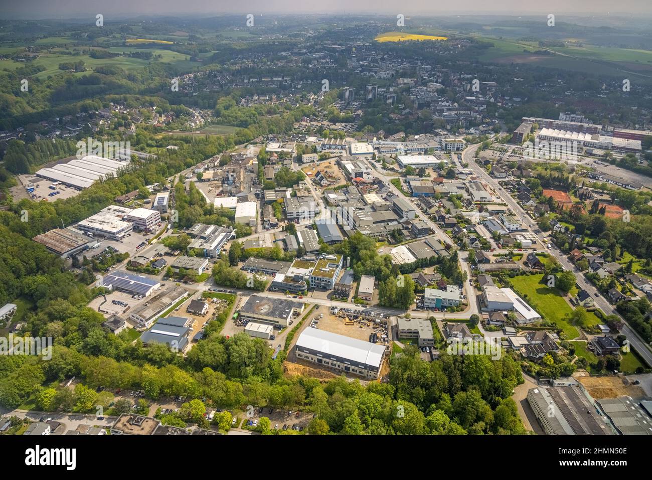 Aerial photograph, Weilenburgstraße industrial estate, Hasselbeck ...