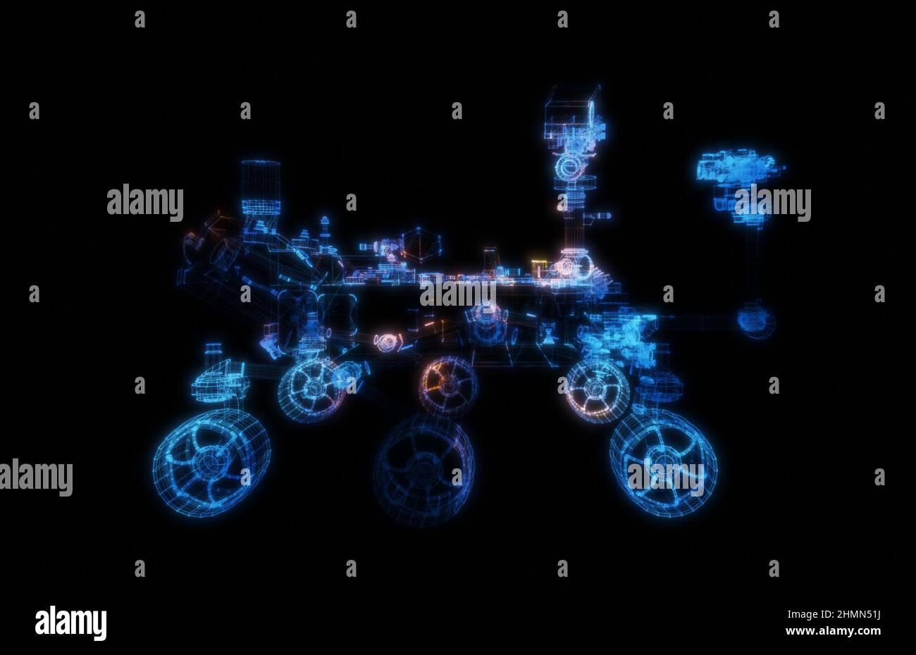 Particle hologram of Mars rover Stock Photo - Alamy