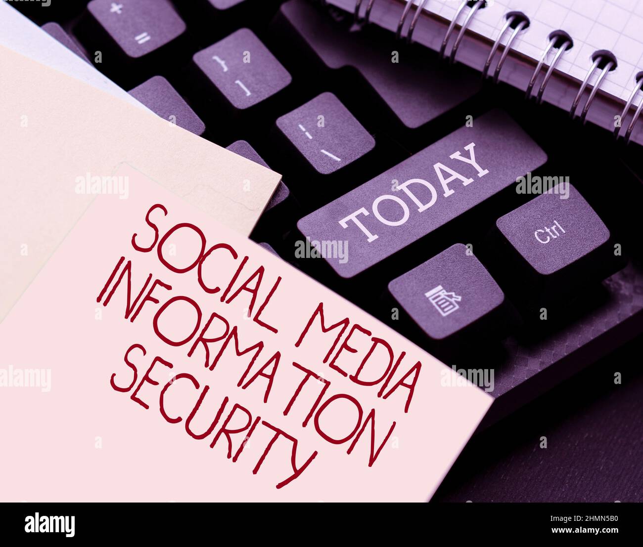 Handwriting text Social Media Information Security. Business approach ...