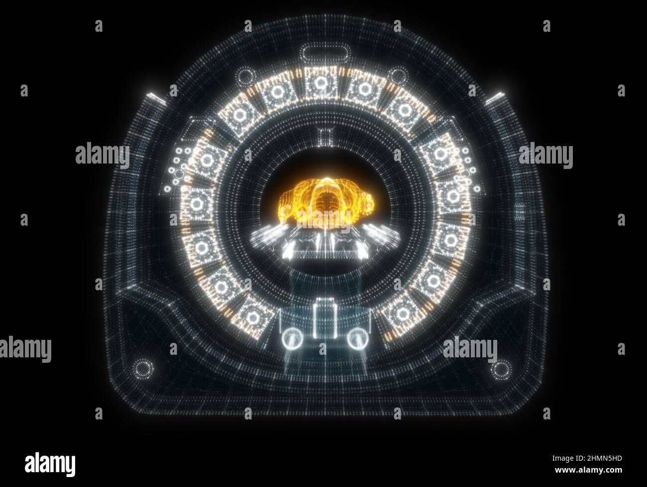 Digital MRI scan with patient Hologram. Medicine and Technology Concept ...