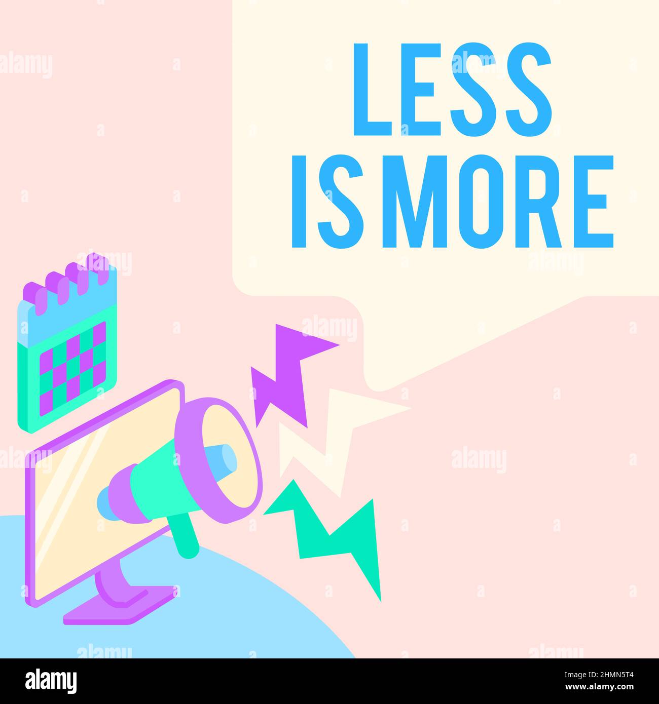 Text caption presenting Less Is More. Business showcase Minimalist ...