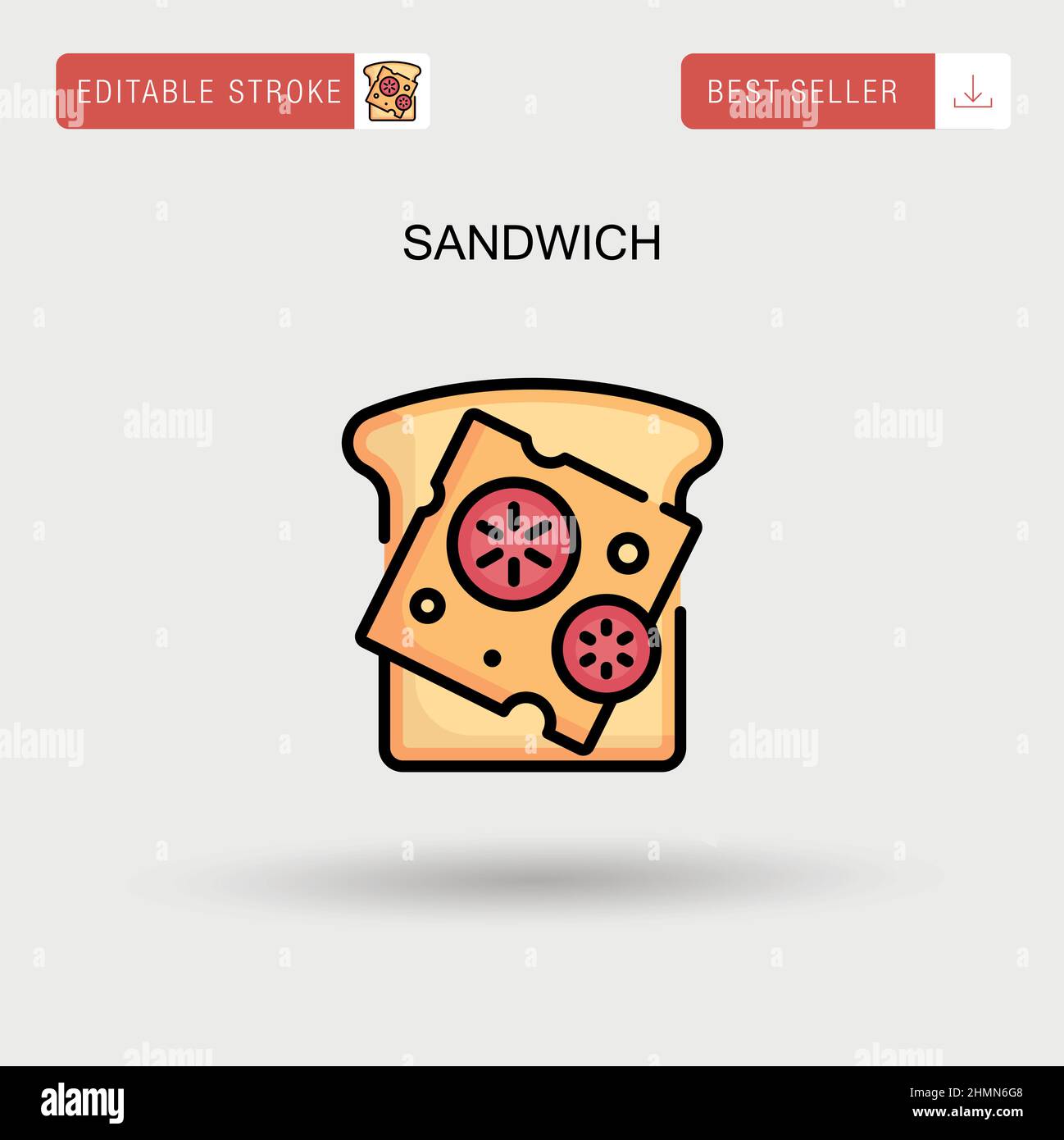 Sandwich Simple vector icon Stock Vector Image & Art - Alamy