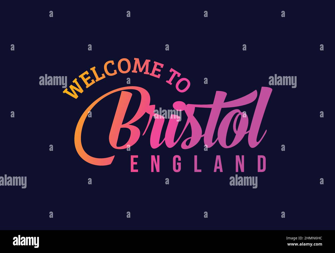 Welcome To Bristol, England Word Text Creative Font Design Illustration ...