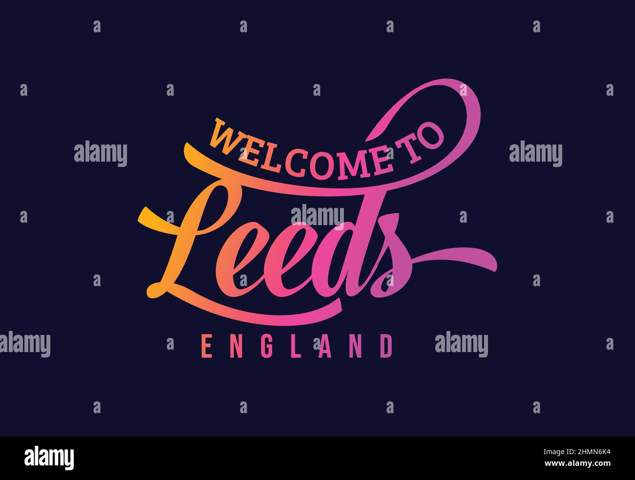 Welcome To Leeds, England Word Text Creative Font Design Illustration ...