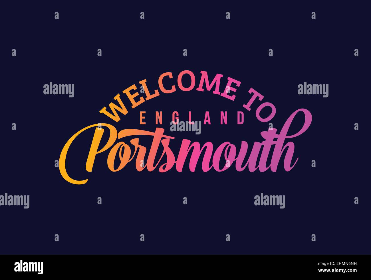 Welcome To Portsmouth, England Word Text Creative Font Design ...
