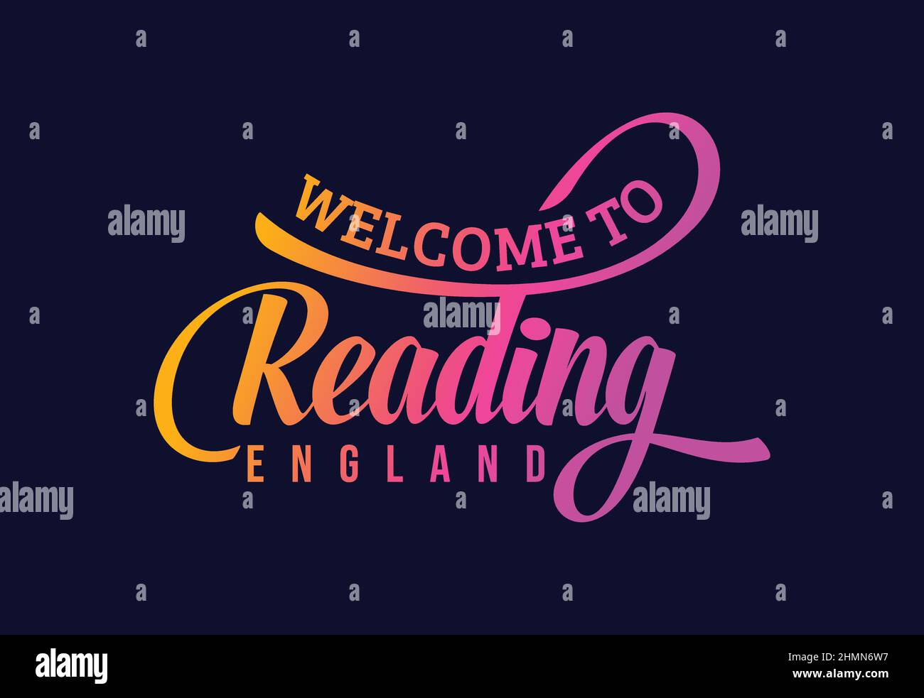 Welcome To Reading, England Word Text Creative Font Design Illustration ...