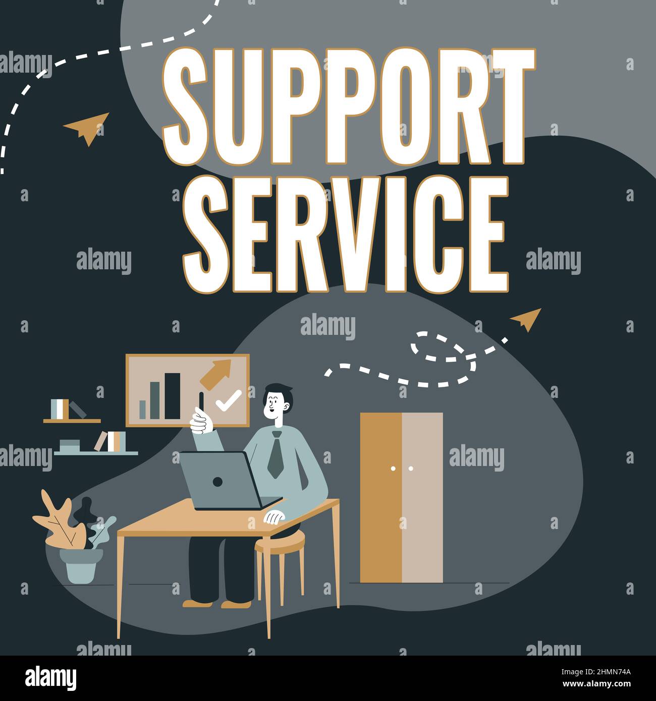 Text Caption Presenting Support Service Business Idea Activity For