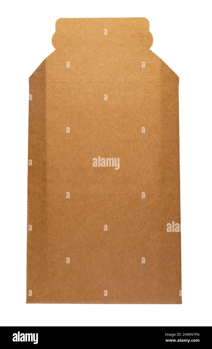 Brown envelope front and back isolated on white background. Letter top ...