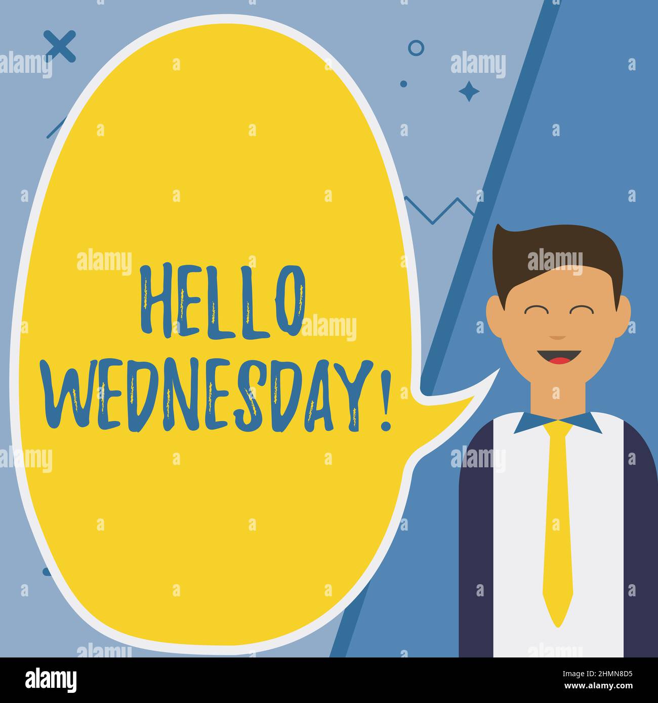 Text caption presenting Hello Wednesday. Word Written on Hump day ...