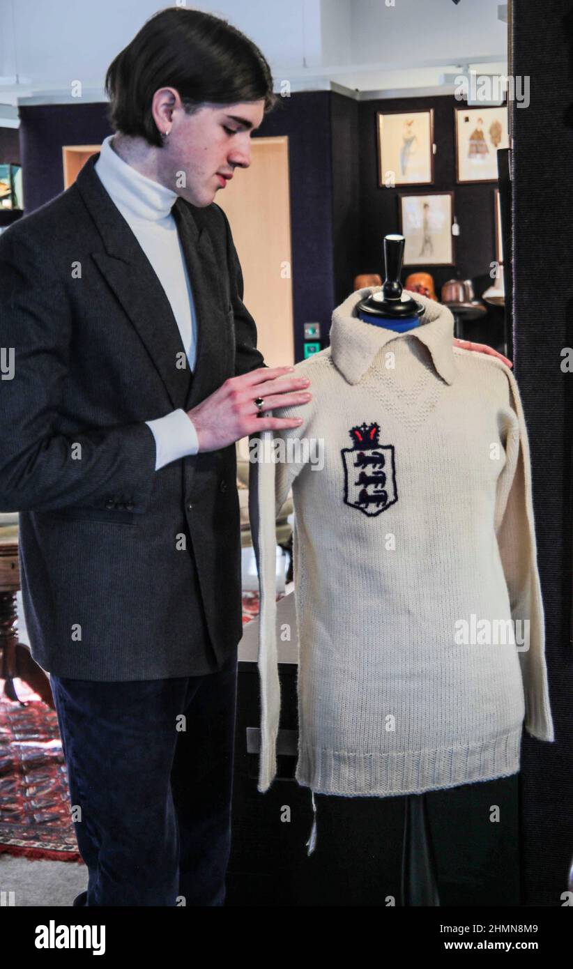 London UK 11 February 2022 A rare and early England football shirt worn ...