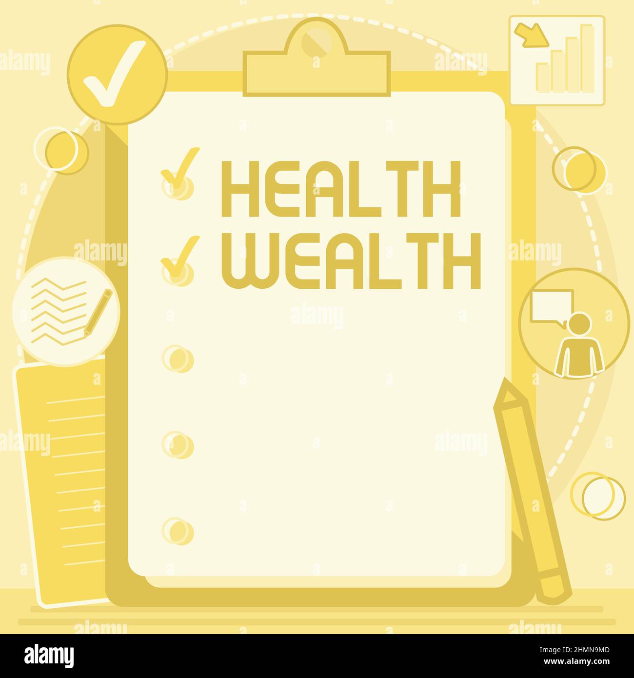 Hand writing sign Health Wealth. Conceptual photo health is the most ...