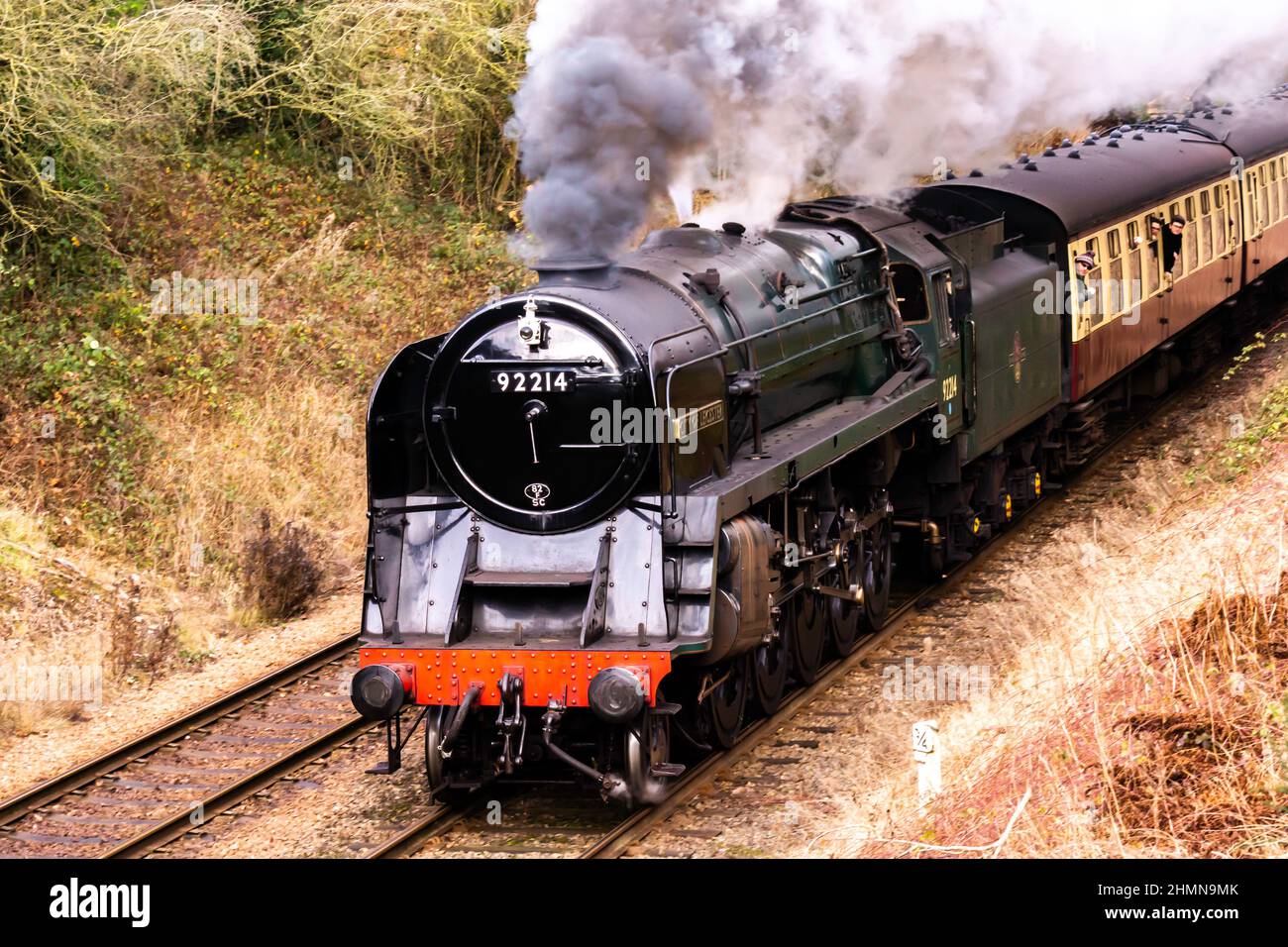 Steam Hauled Passenger train enroute to Quorn from Loughborough Stock ...