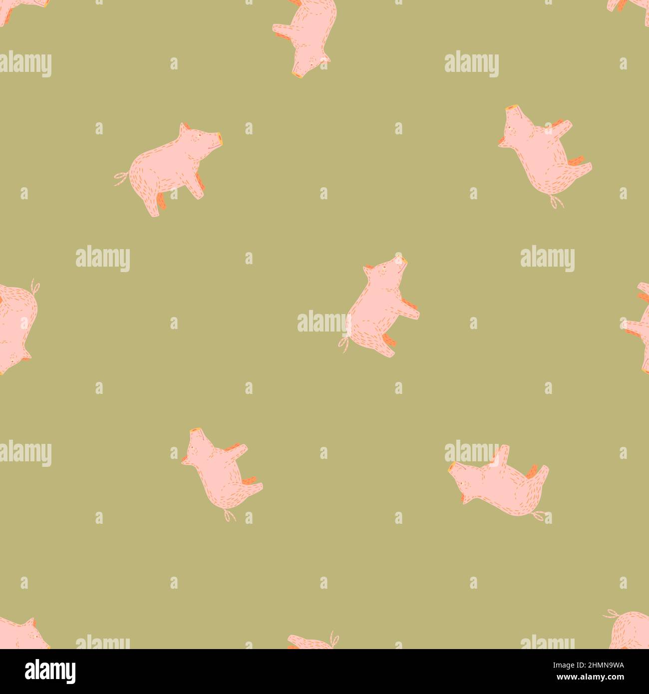 Cute pigs seamless pattern. Background of livestock animals . Repeated ...