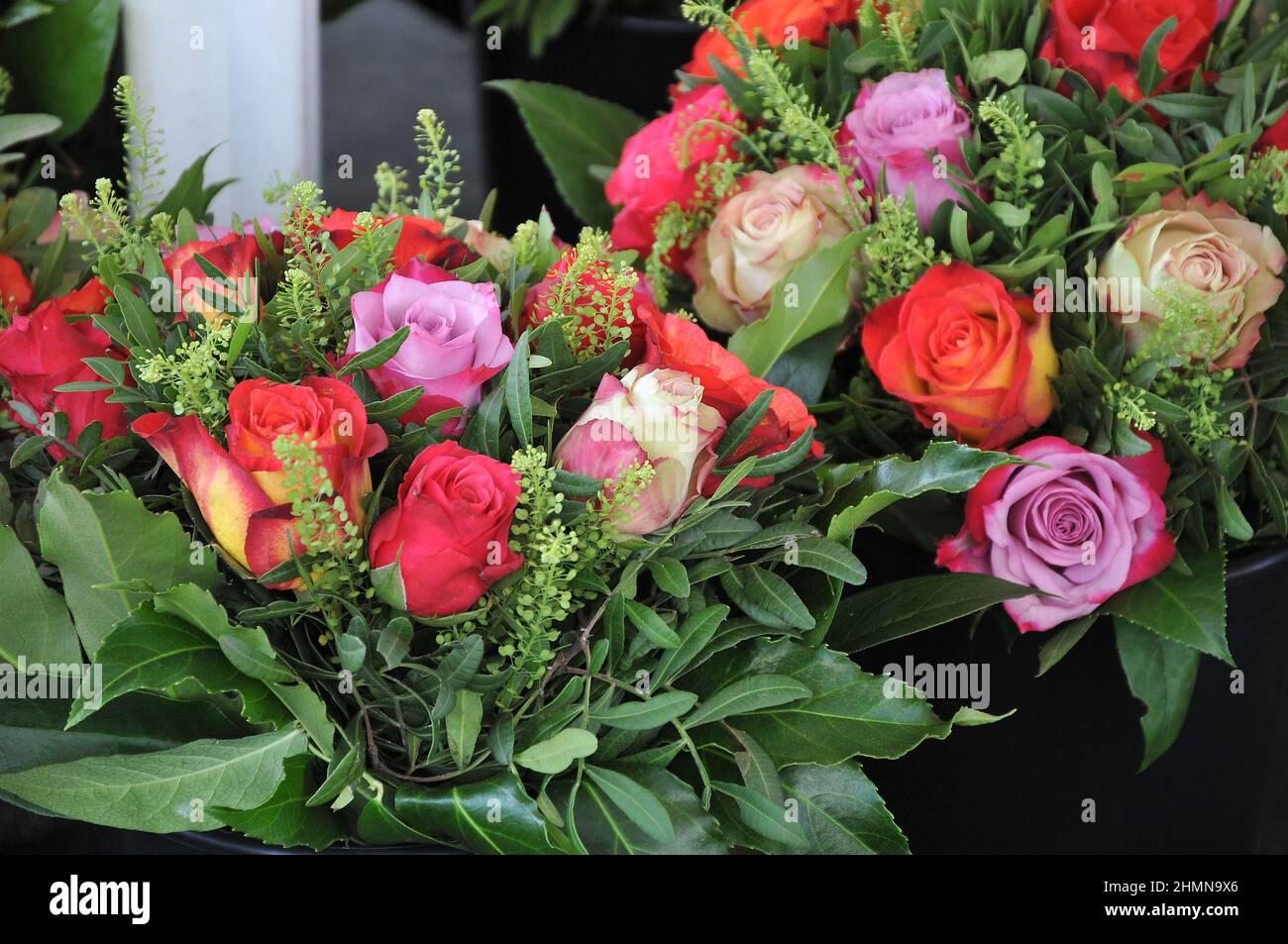 Copenhagen/Denmark./11 February 2022/.Various flowers bouquest display ...