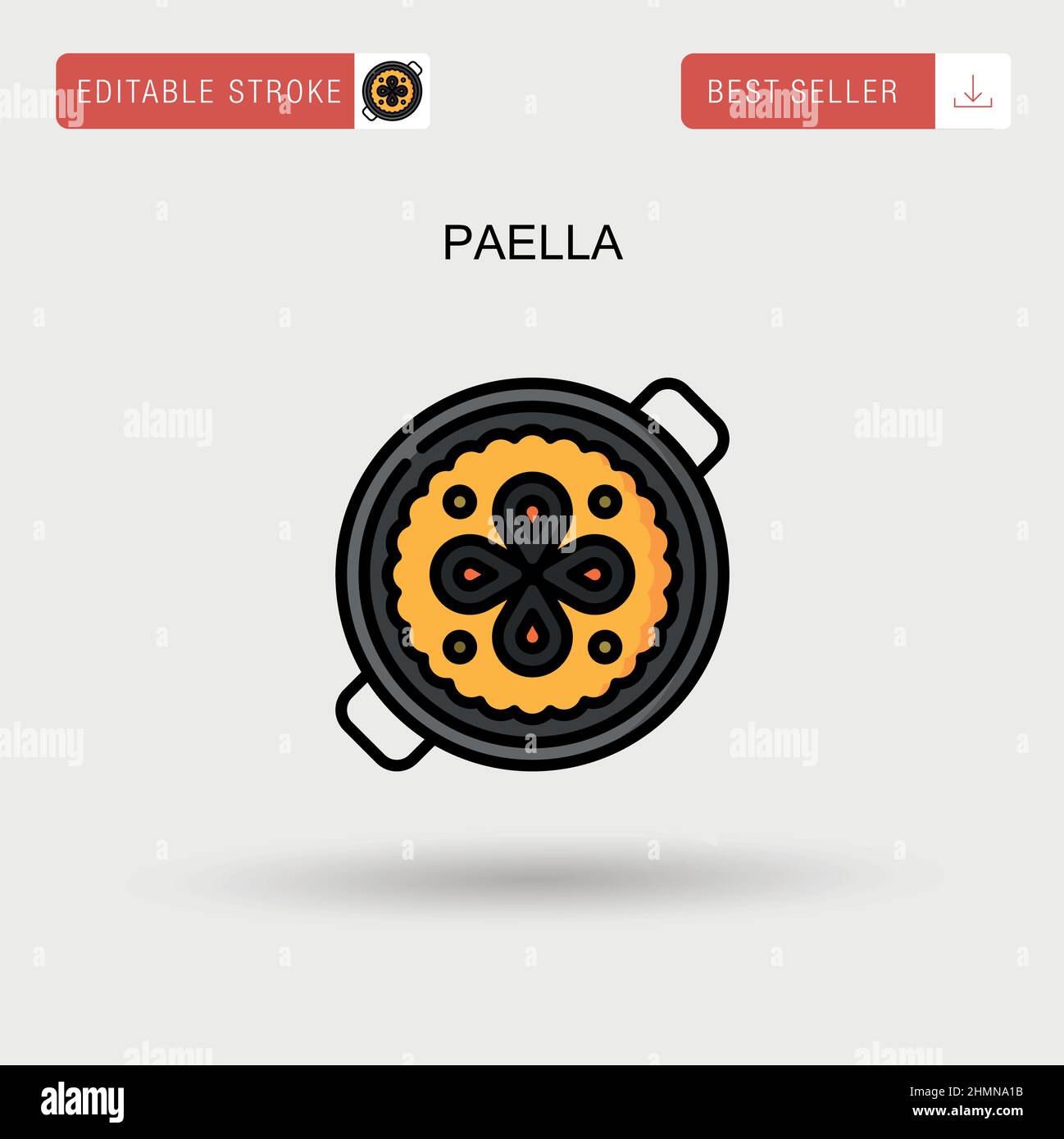 Seafood paella dish Stock Vector Images - Alamy
