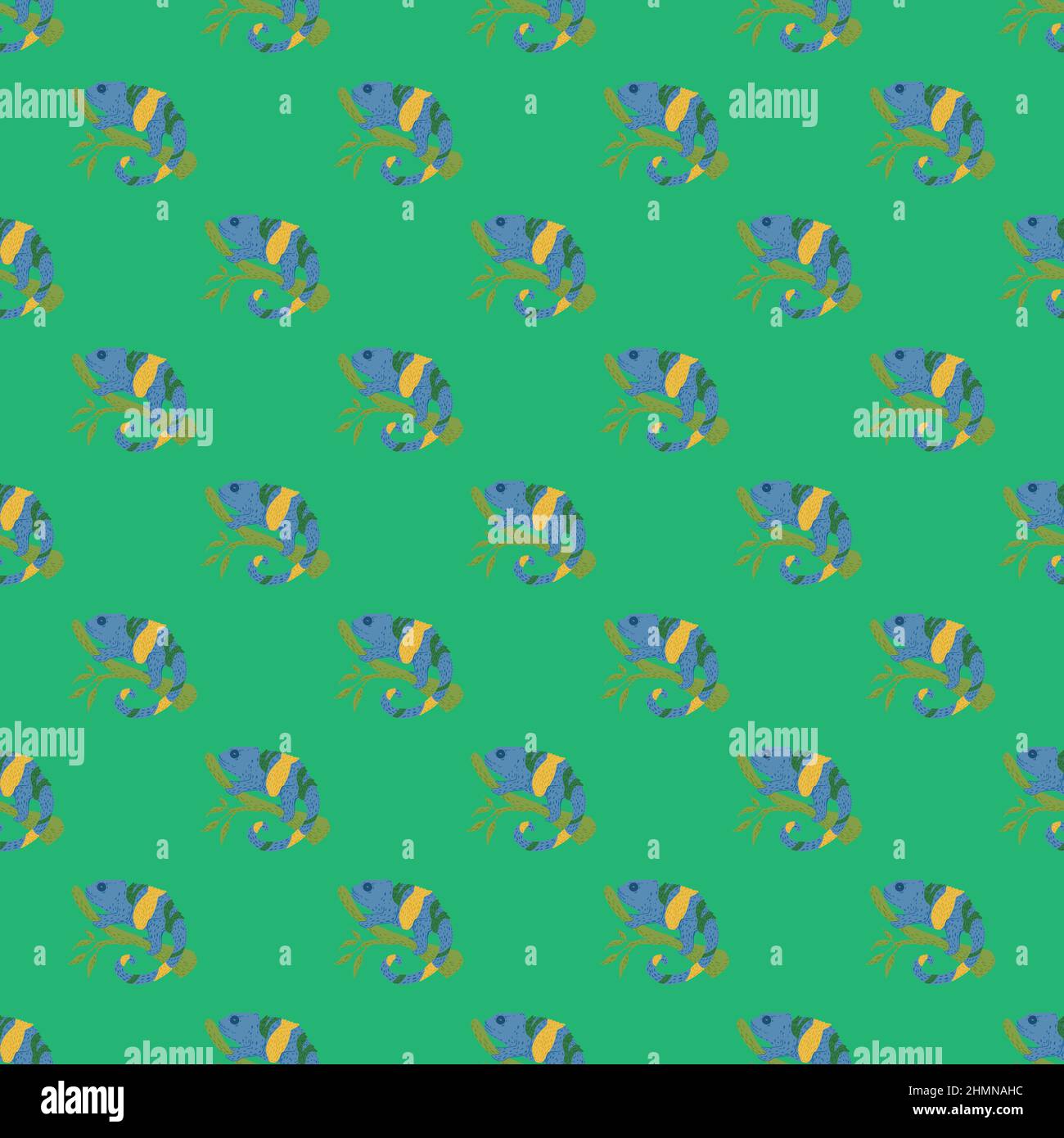 Chameleon seamless pattern. Background of tropical lizard. Repeated ...