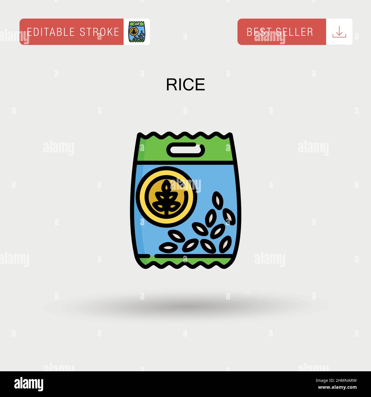 Rice Simple vector icon Stock Vector Image & Art - Alamy