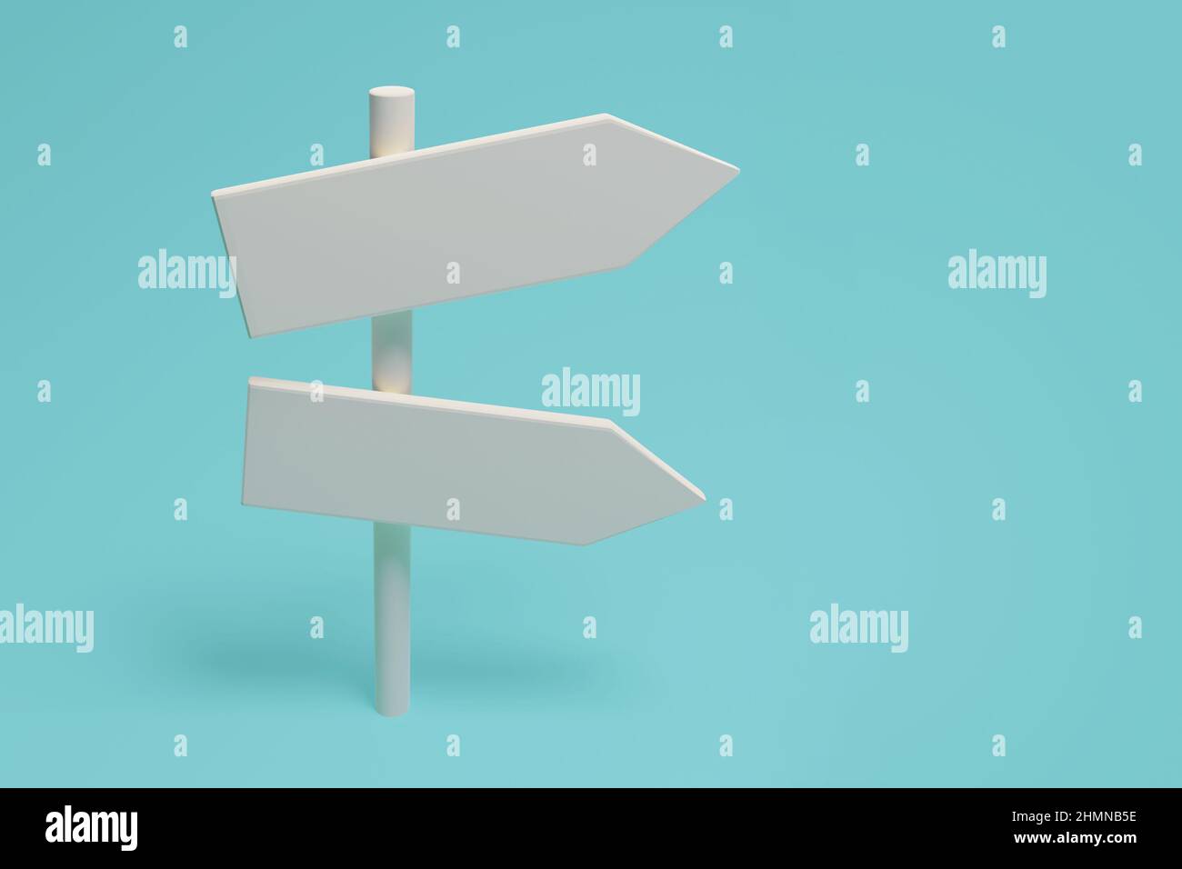 White directions sign on blue bluebackground. 3d rendering Stock Photo ...