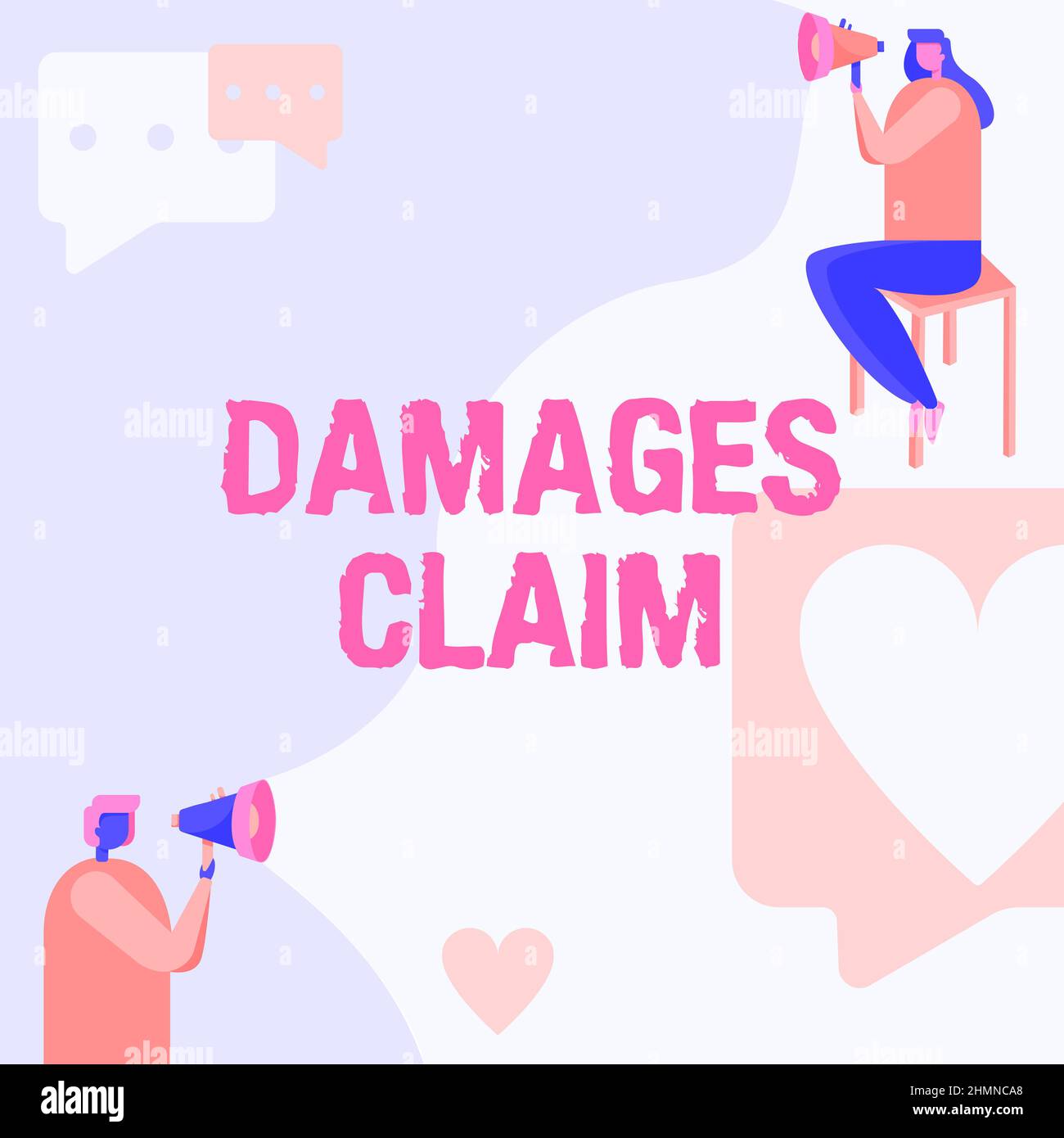 Sign displaying Damages Claim. Concept meaning Demand upon the insurer ...