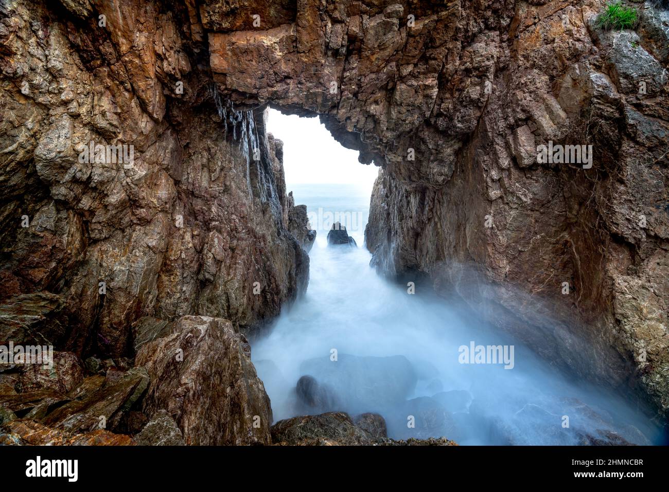 "Mui Vi Rong" with a rock cave connecting to the sea, a wild beauty in ...