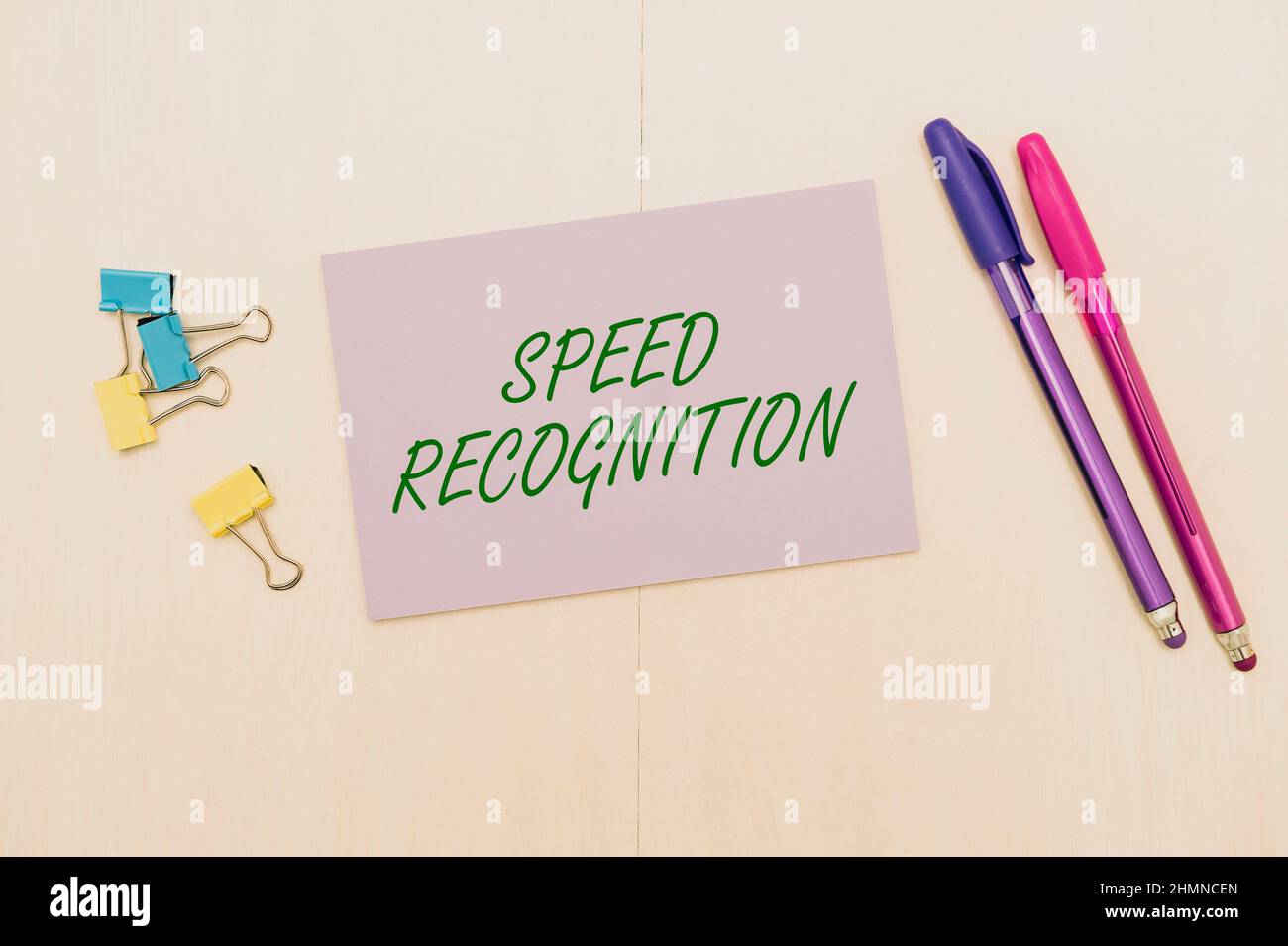 Conceptual display Speed Recognition. Business showcase technology used ...