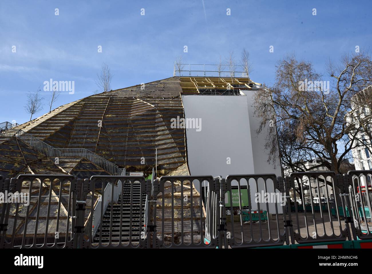 Marble Arch, London, UK. 11th Feb 2022. The Marble Arch Mound is ...