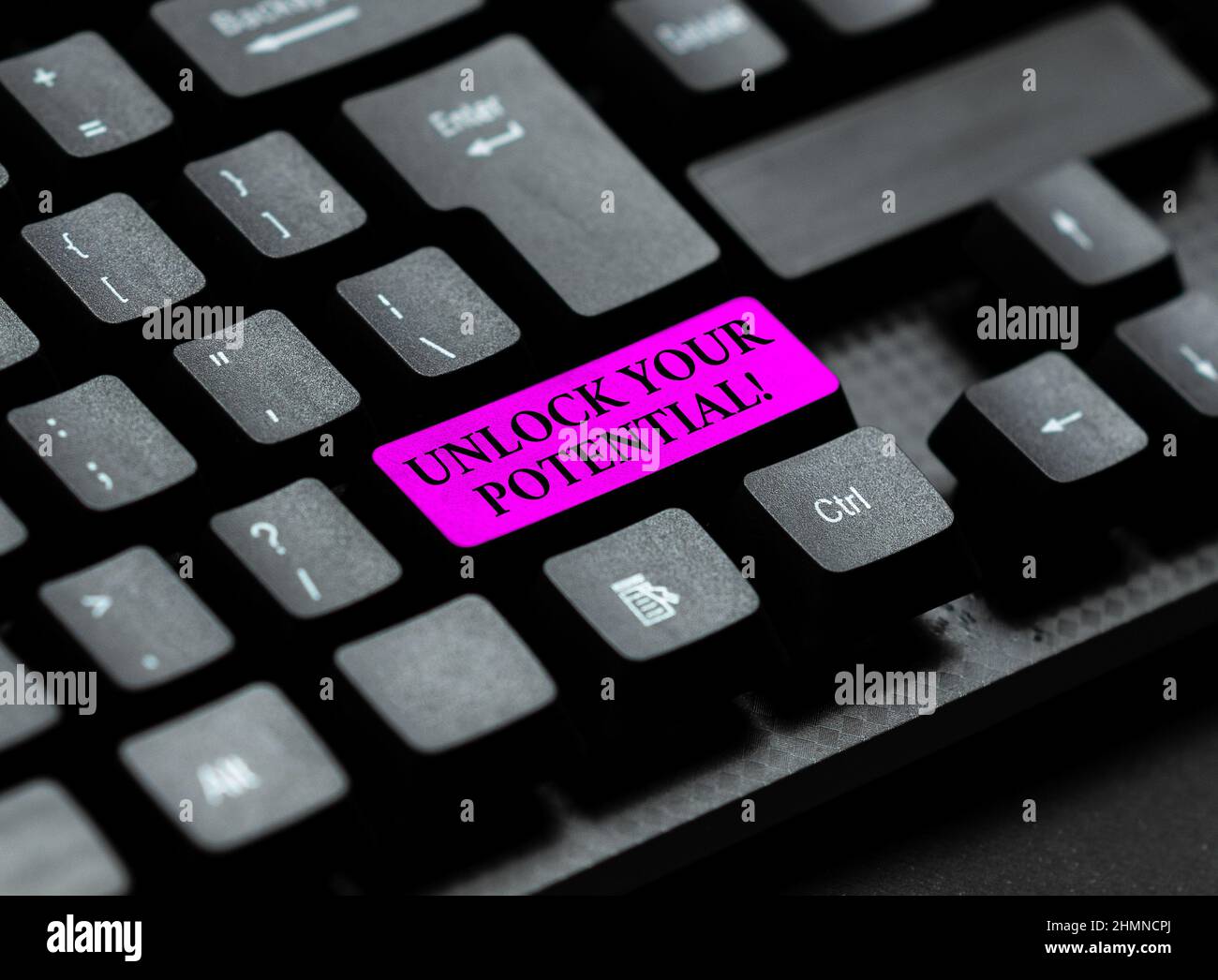 Text caption presenting Unlock Your Potential. Word for Maximize the ...