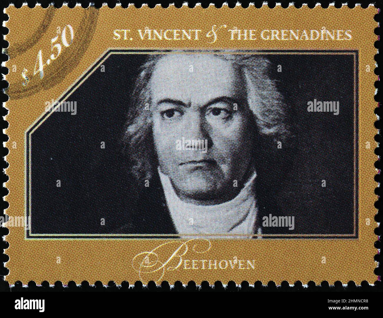 Beethoven on postage stamp of Saint Vincent Stock Photo - Alamy
