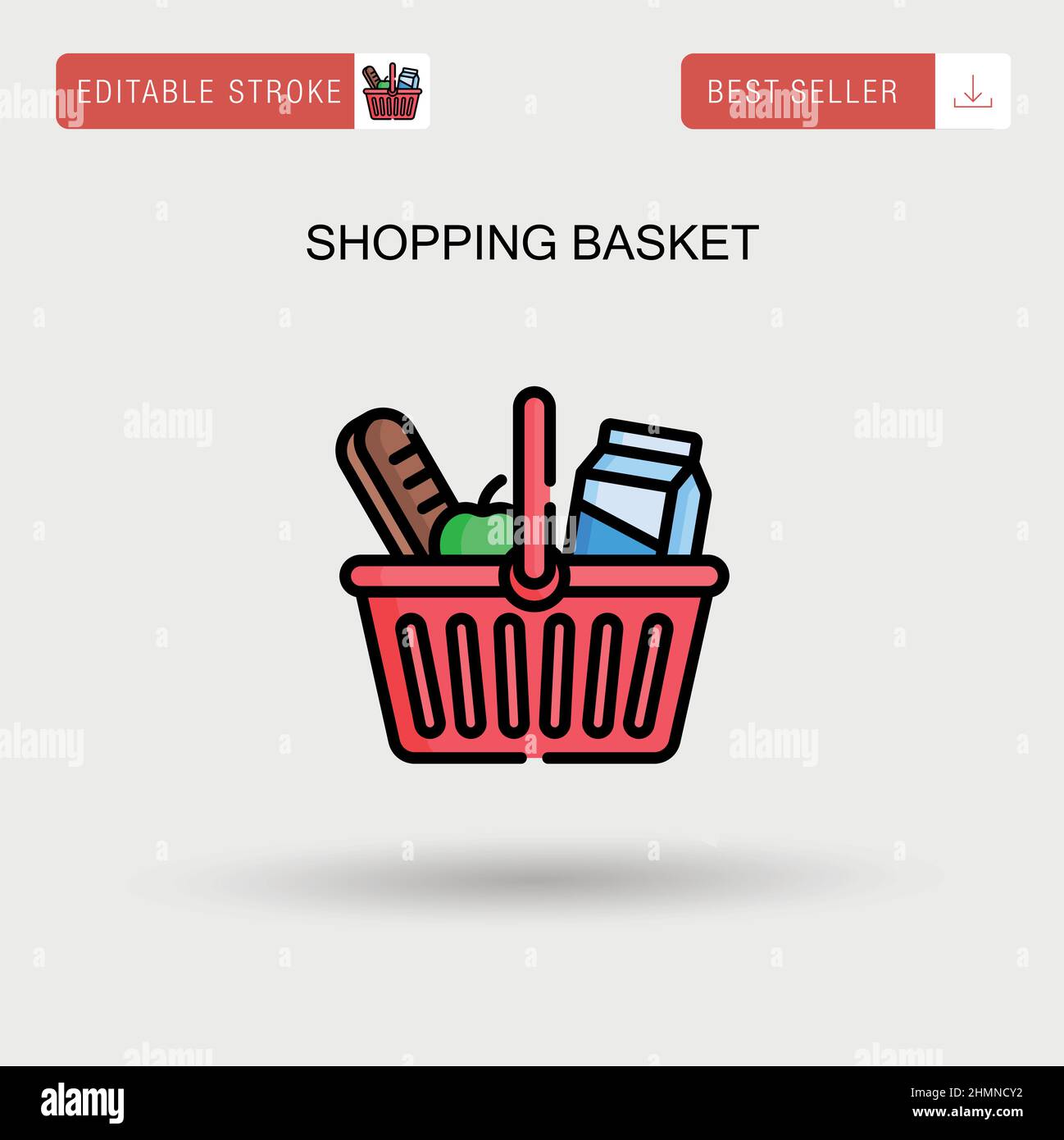 Shopping plastic basket color icon hi-res stock photography and images ...