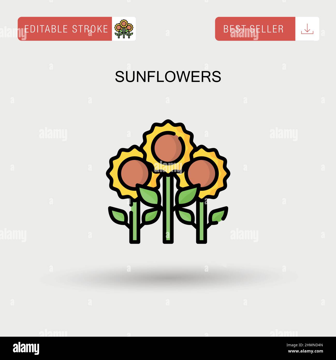 Sunflower leaf closeup Stock Vector Images - Alamy