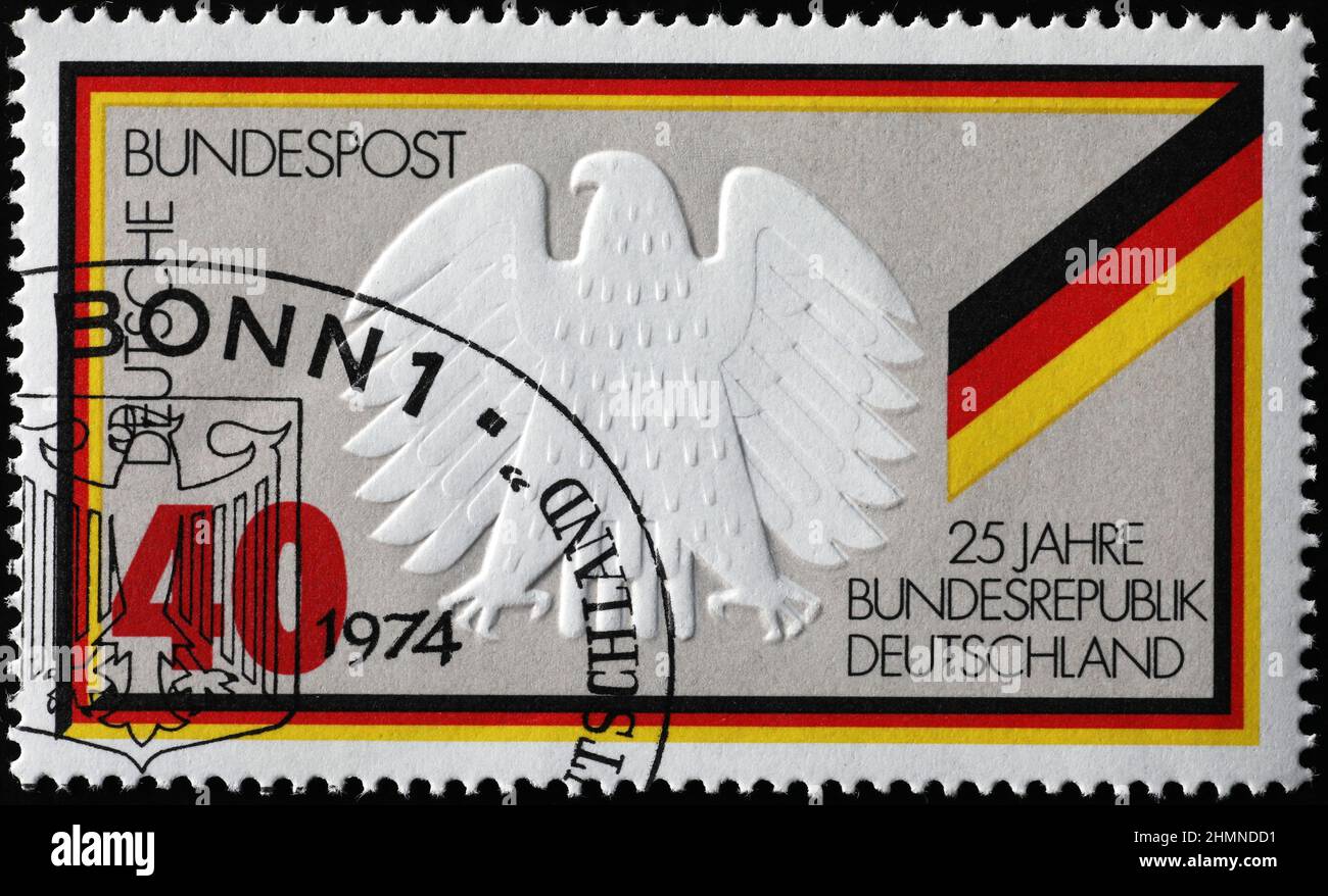 Celebration of Germany on postage stamp Stock Photo - Alamy