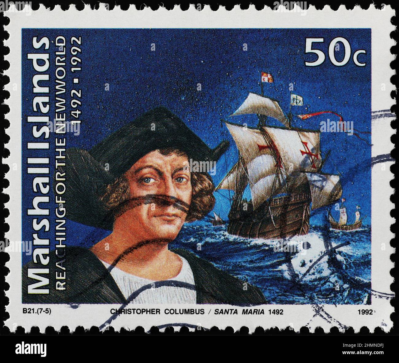 Christopher Columbus on postage stamp Stock Photo - Alamy