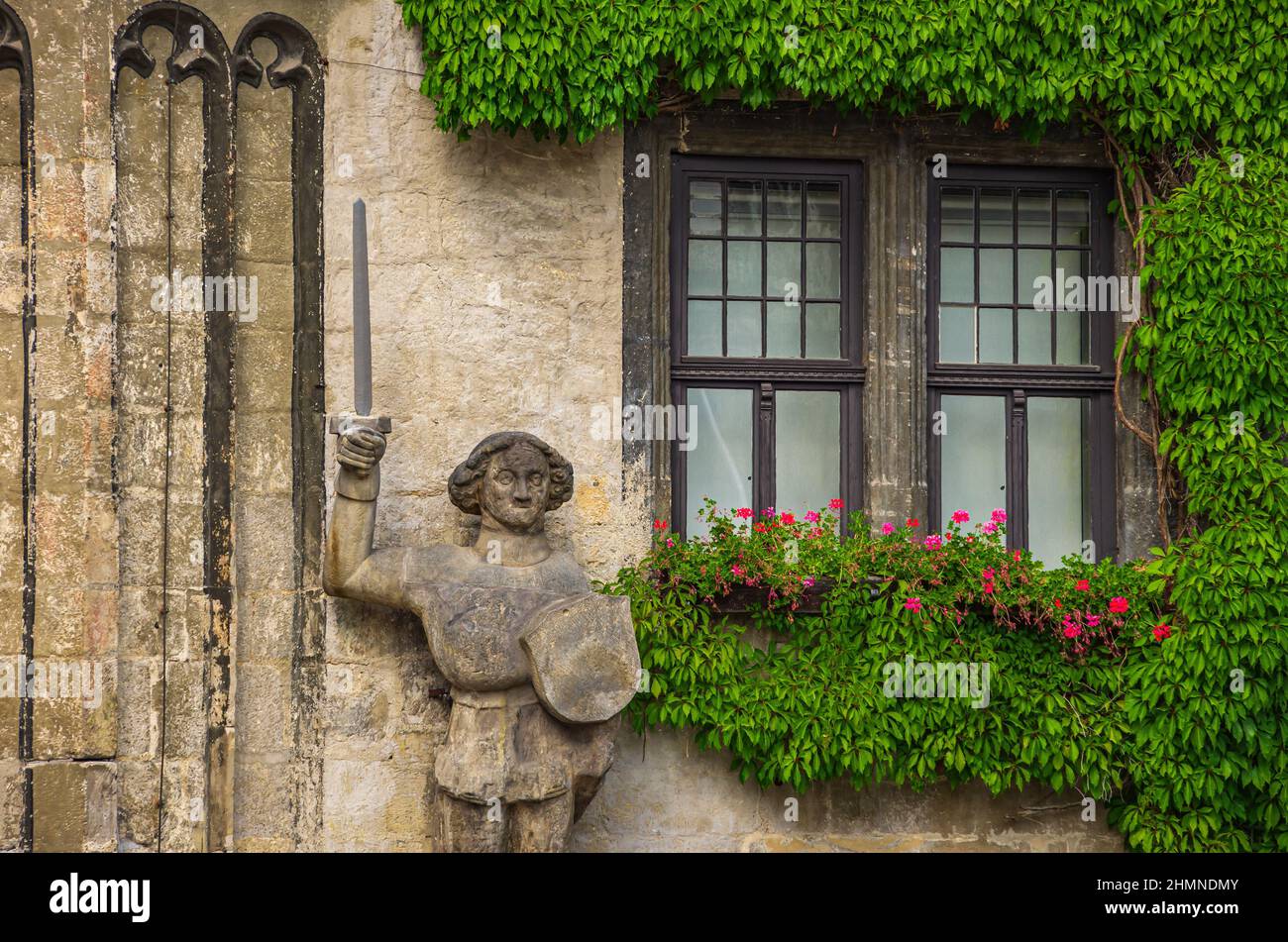 The famous Roland statue on the Southwest corner of the medieval town ...