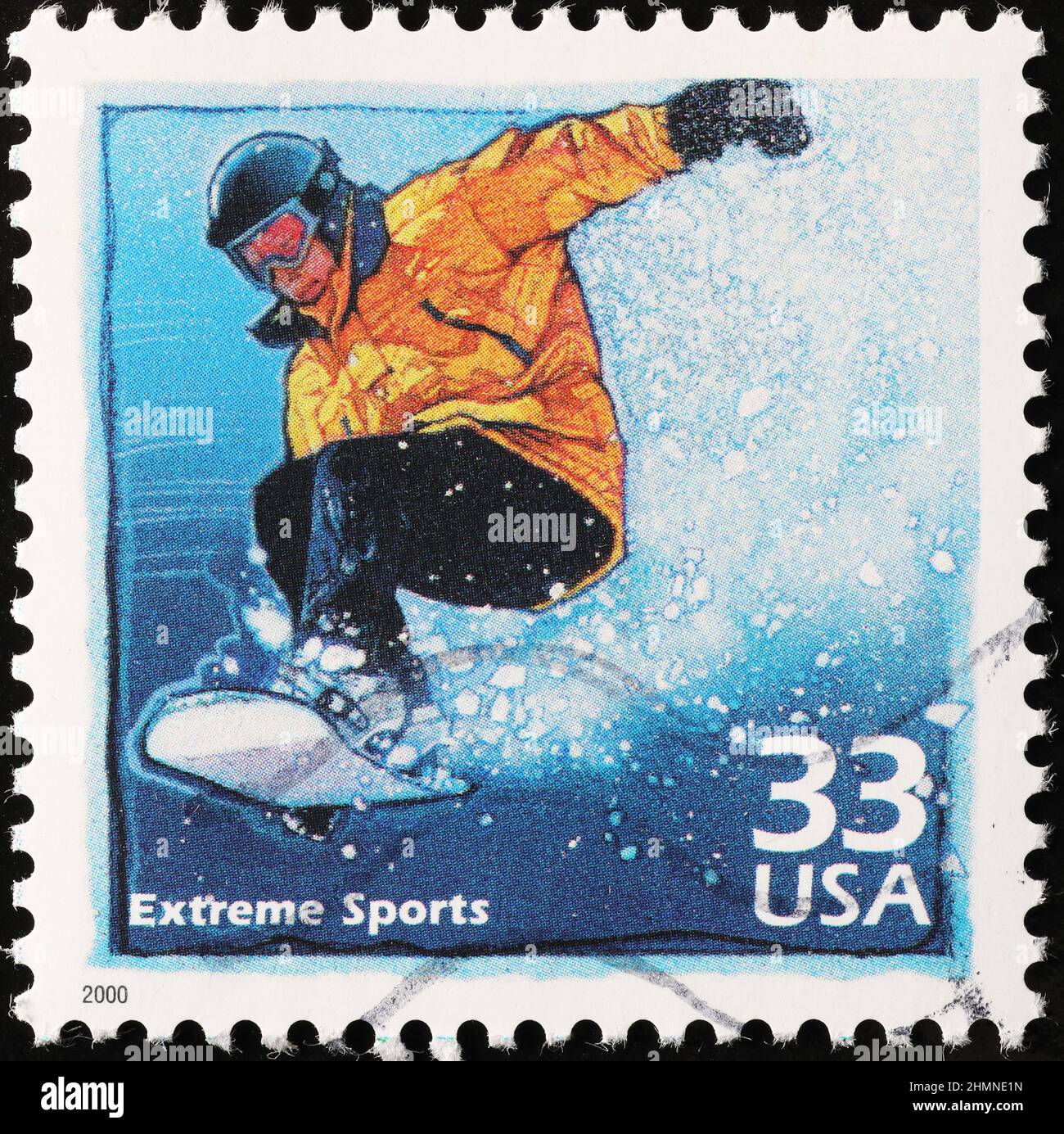Extreme snowboard celebrated on postage stamp Stock Photo - Alamy