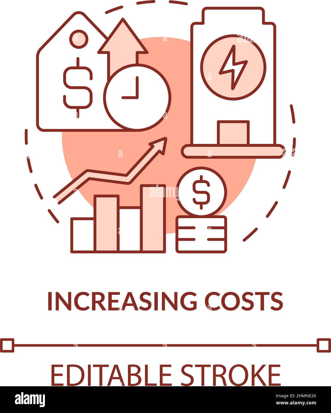 Increasing costs orange concept icon Stock Vector Image & Art - Alamy