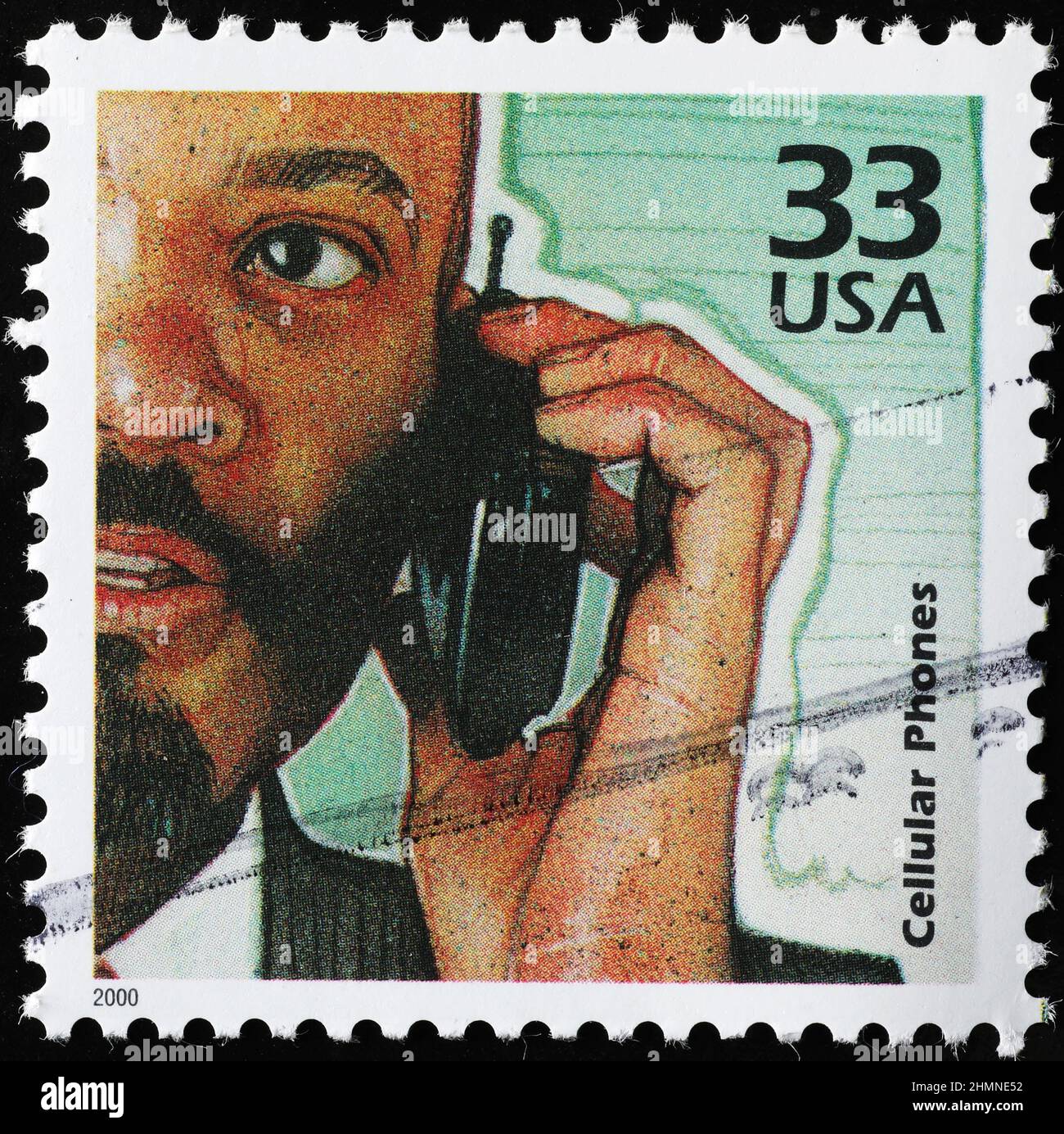 First cellular phones celebrated on american stamp Stock Photo - Alamy