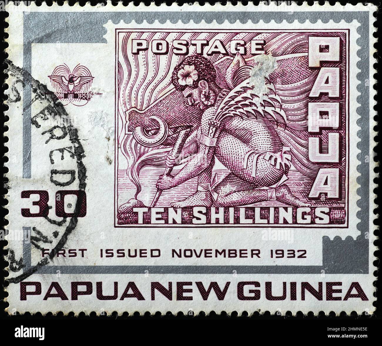 First stamp issued by Papua New Guinea Stock Photo - Alamy