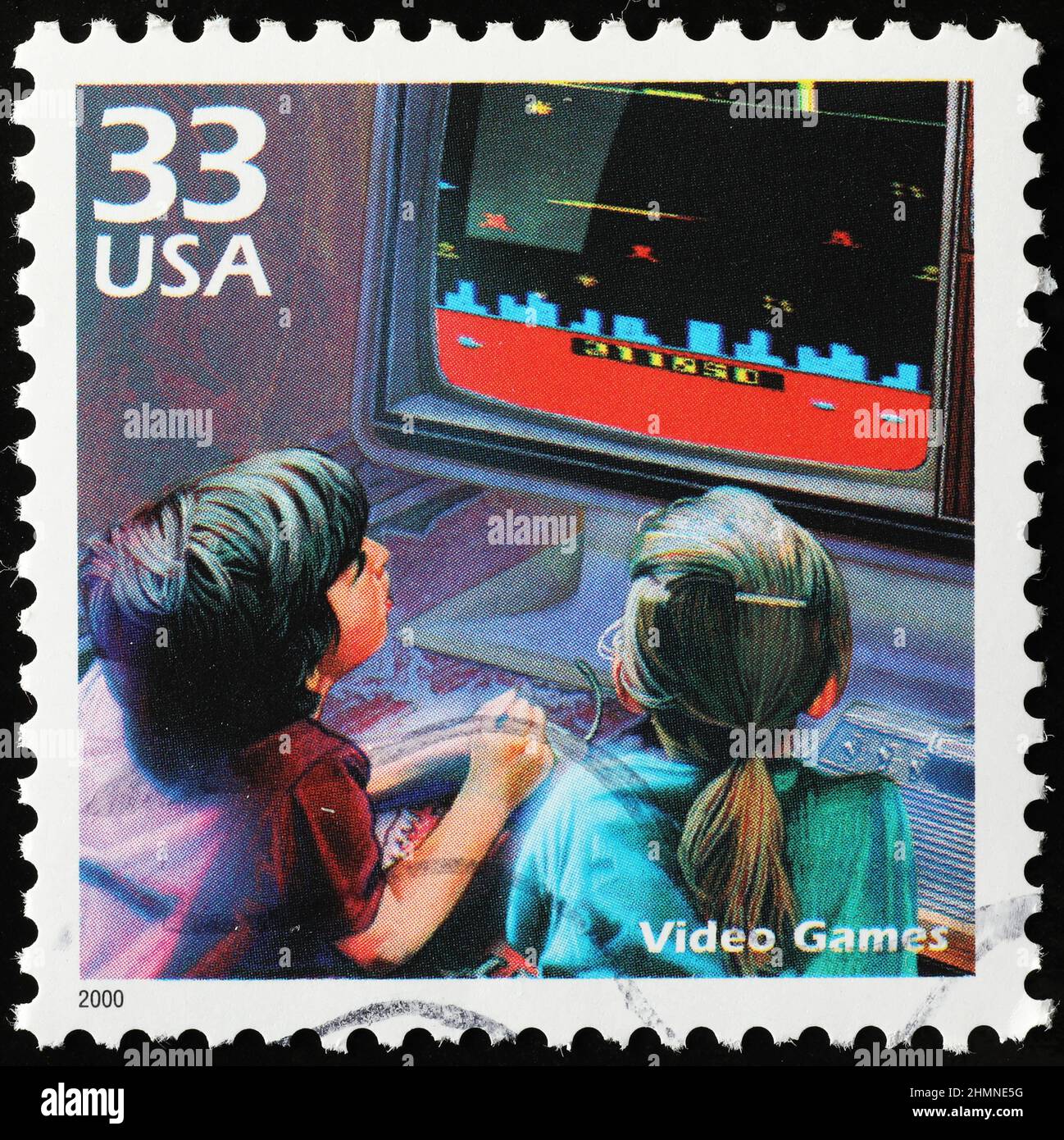 First video games celebrated on american stamp Stock Photo - Alamy