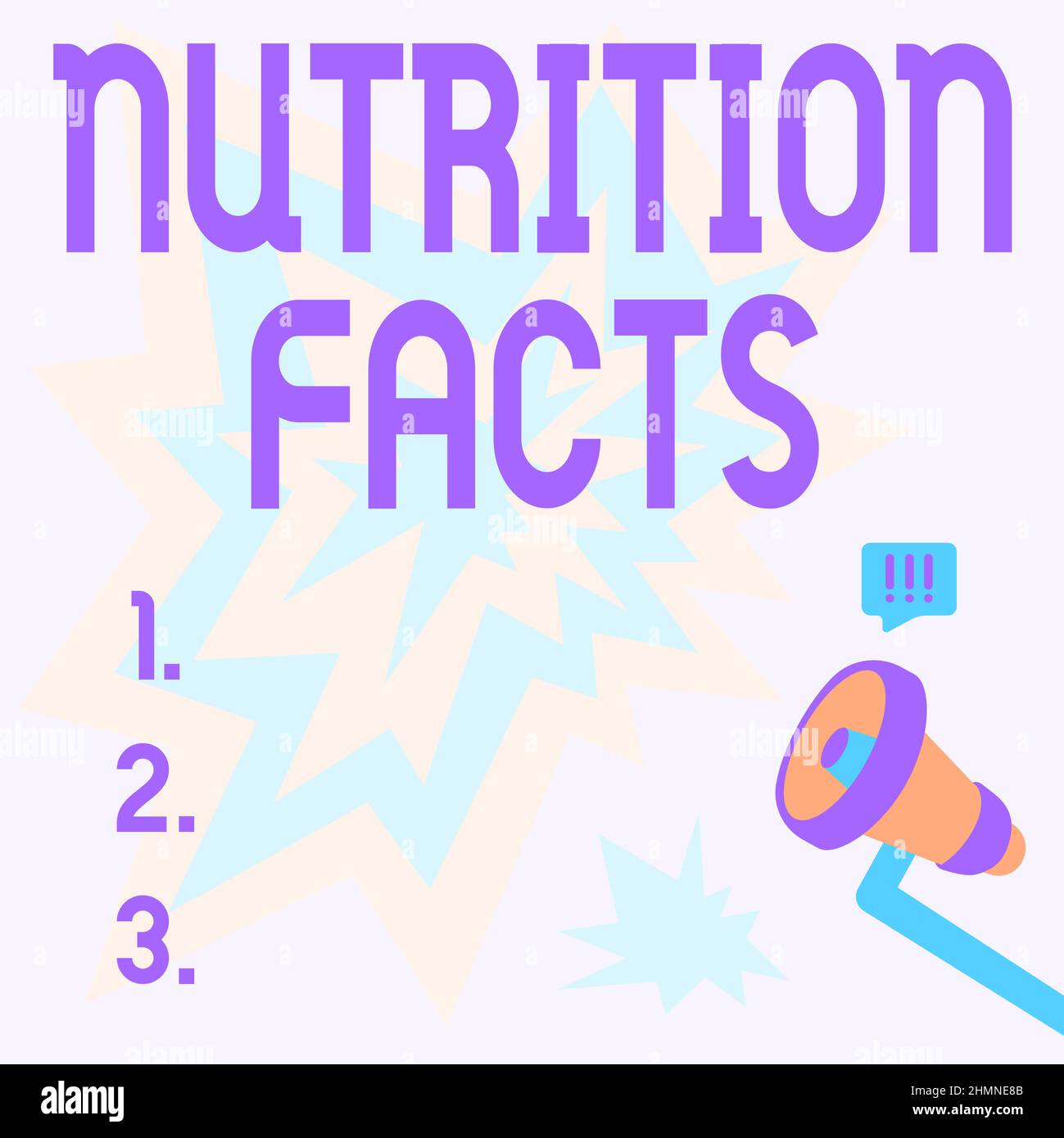 Text caption presenting Nutrition Facts. Business approach Detailed ...