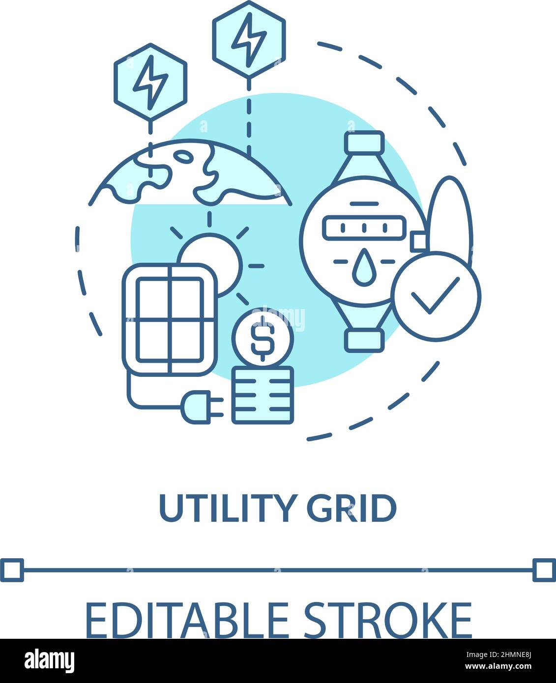 Utility grid turquoise concept icon Stock Vector Image & Art - Alamy