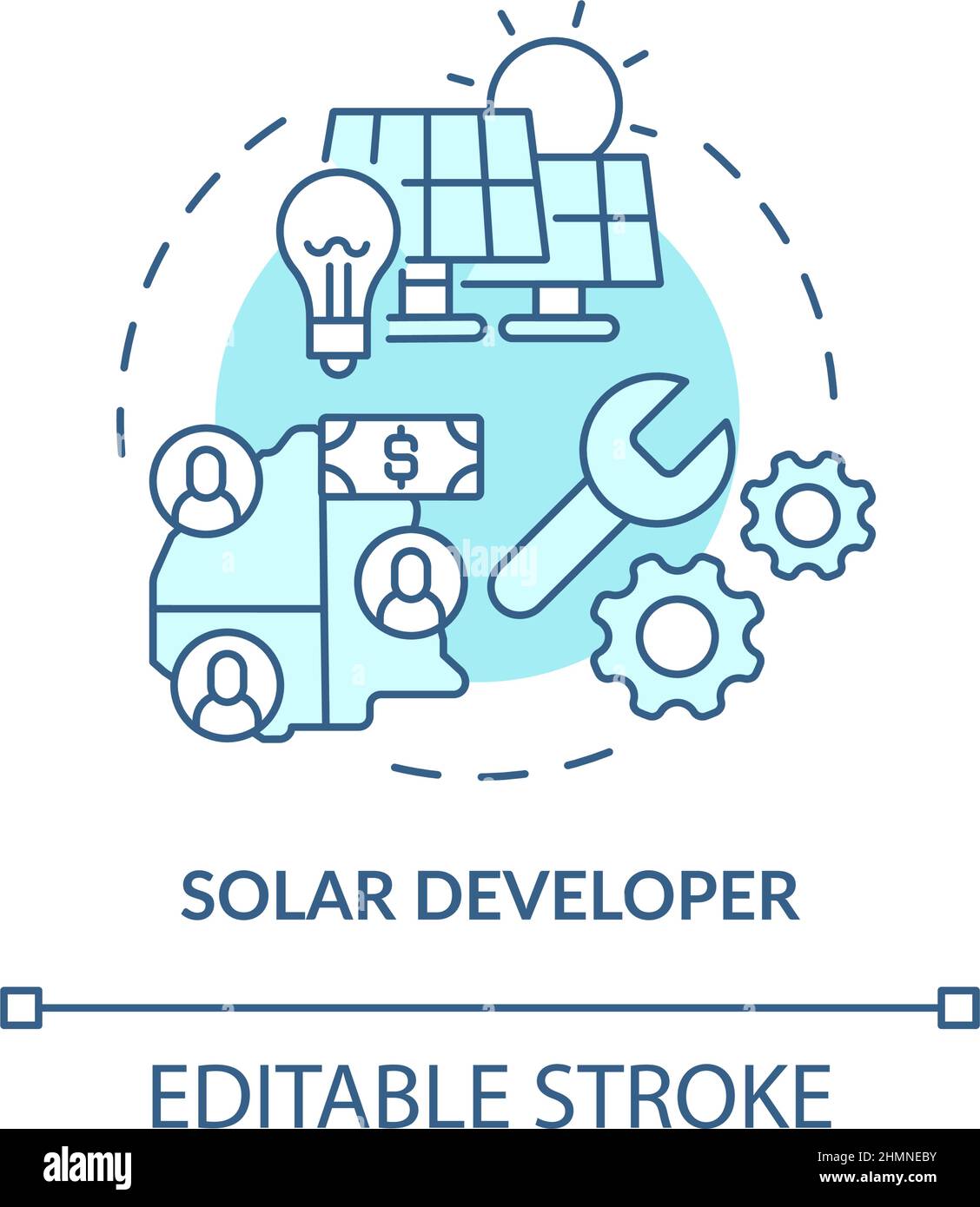 Solar developer turquoise concept icon Stock Vector Image & Art - Alamy