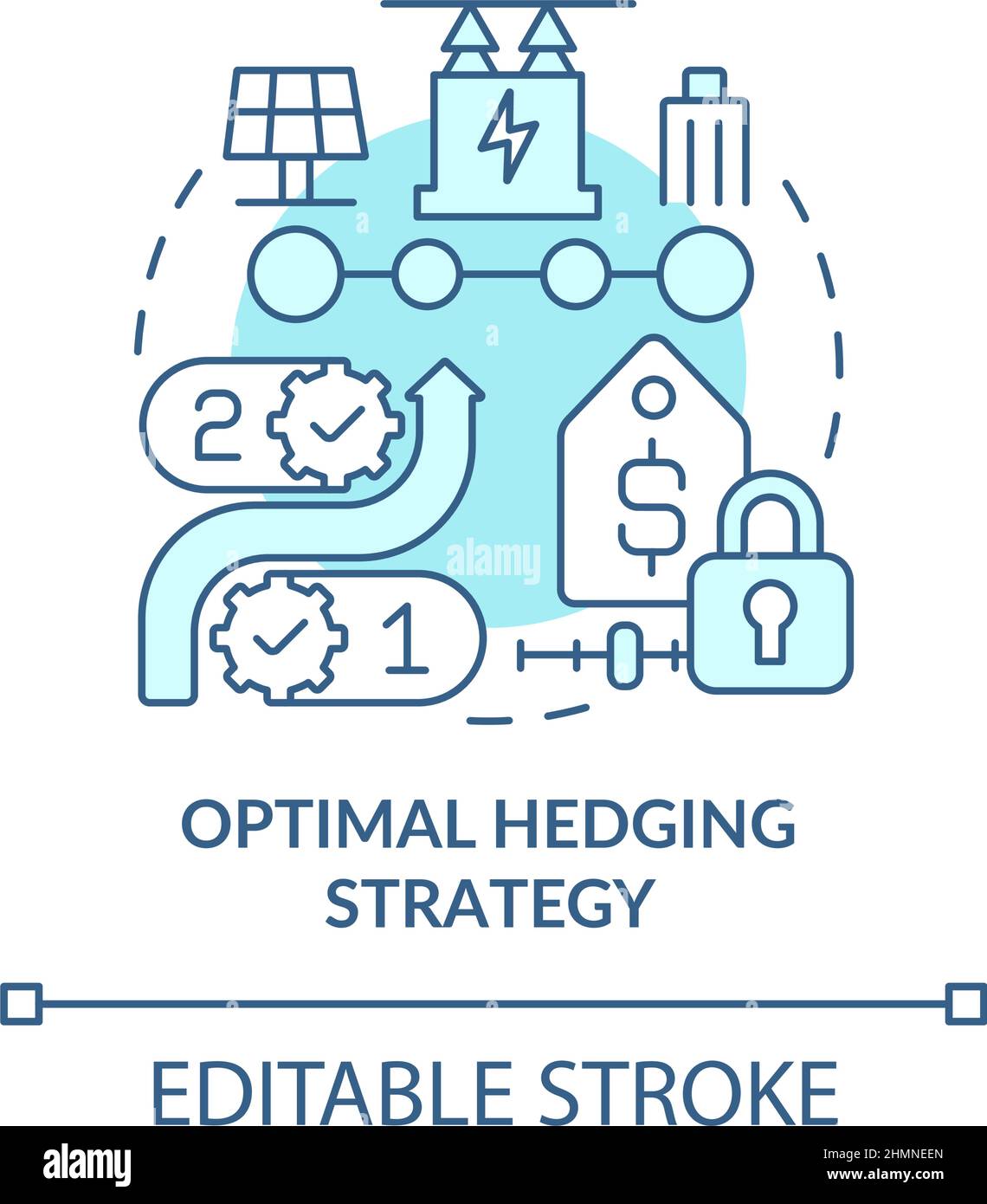 Optimal hedging strategy turquoise concept icon Stock Vector Image & Art - Alamy