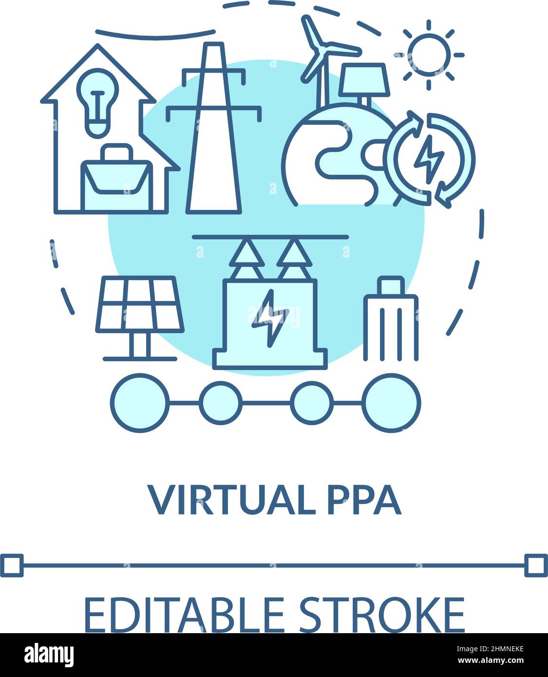 Virtual PPA turquoise concept icon Stock Vector Image & Art - Alamy